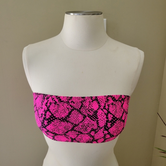 Betty Jade | Swim | Betty Jade Neon Pink Snakeskin Pattern Swim Bandeau ...